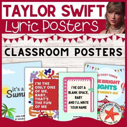 Taylor Swift Song Lyric Music Posters | Motivational Class Decor ...