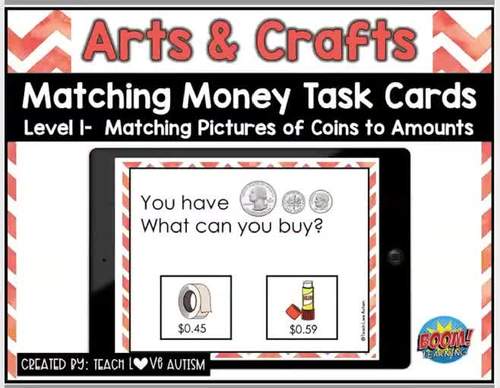 Counting Money Task Card Activities: Arts & Crafts by Teach Love Autism