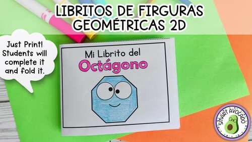Libritos Figuras Geométricas 2D Planas | Geometric 2D Shapes Spanish