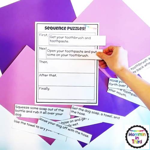 Sequence Ordering Activity - Sequencing Cut and Paste Text Structure Game