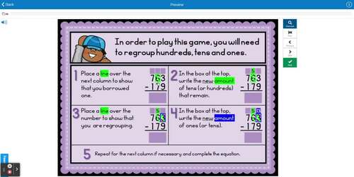 Triple-Digit Subtraction WITH Regrouping: Google Slides™ by GroovyGarden