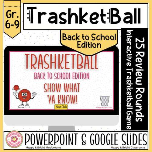 Back to School TrashketBall Review Game for Middle School Team Building ...