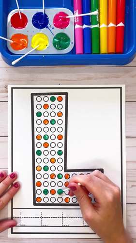 Letter L Alphabet Crafts Q Tip Painting Fine Motor Skills by Preschool ...