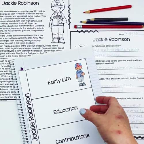 Jackie Robinson Informational Reading and Lesson | TPT