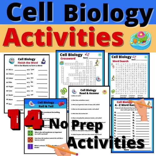 Cell Biology Activities Packet Cells Science Lessons Sub Plans Work ...