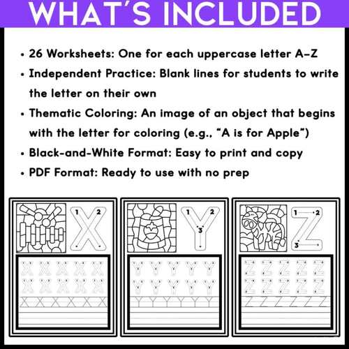 Alphabet Letter Formation Yearlong Worksheets Pack | Kindergarten