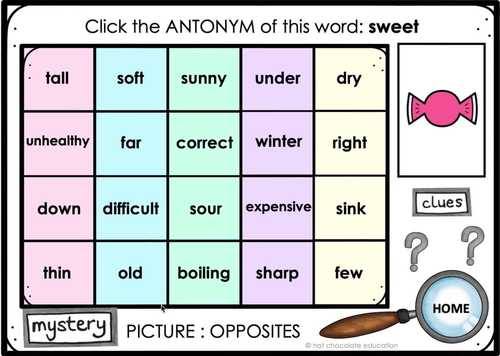 Antonyms - Matching | Opposite Words Mystery Picture Boom Cards™ Set 2