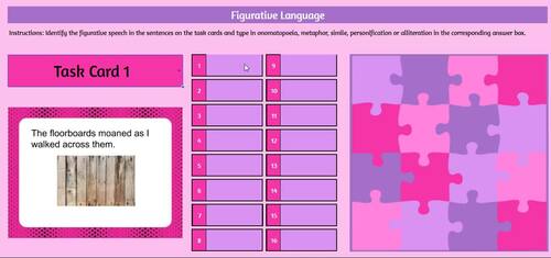 Digital Pixel Art NO PREP Task Cards Flamingos figurative Language