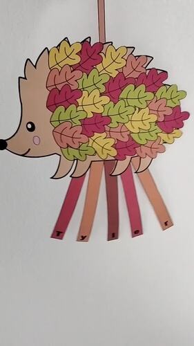 Leaf Hedgehog Name Hanging Craft Fall Craft Hedgehog Craft Coloring ...