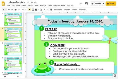 Editable Morning Work Presentation Google Slides PowerPoint Templates ...