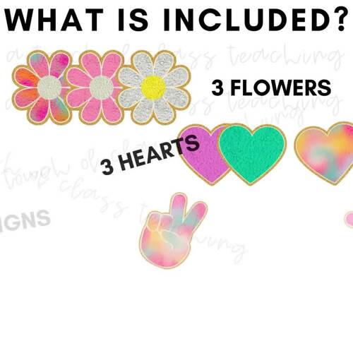 Varsity Patch Clipart | Chenille Clipart | Groovy Decor | Bright Decor