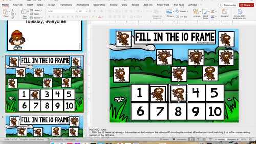 Turkey Trot Math Fun for Google Slides & Powerpoint by Leigh Majer MajerEd