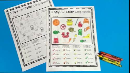 I Spy CVCe Words - Find and Color Worksheets Long Vowel Phonics Games ...