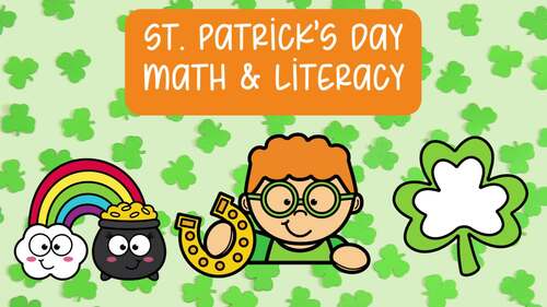 St. Patrick's Day Math Literacy Worksheets PreK Kindergarten First TK UTK