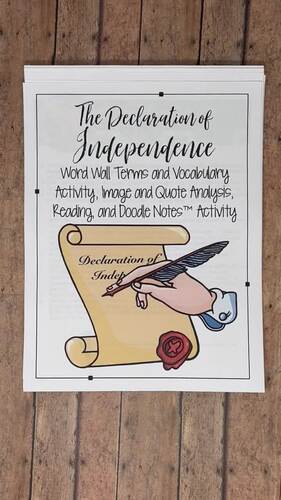 Declaration of Independence Reading, Doodle Notes™ and Primary Source ...