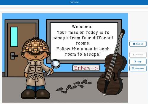 Instrument Families Virtual Music Escape Room Game Volume 2 | TPT