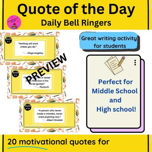 Quote of the Day Daily Bell Ringer & Celebration/Holiday Bundle Middle ...