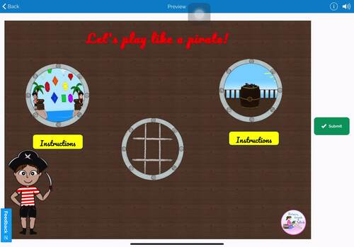 Pirate Open Ended Game Open Cards by Between Sounds and Words LLC