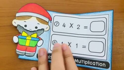 1-Digit by 1-Digit Multiplication : Types of Paper Cutting Worksheets