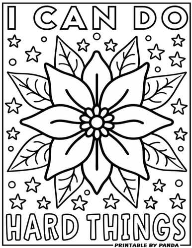 Poinsettia Coloring Page Sheet Growth Mindset Coloring Pages Activities ...