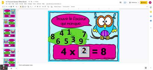 La multiplication x4 Trouve le facteur: Google Slides™ by Mme Bock