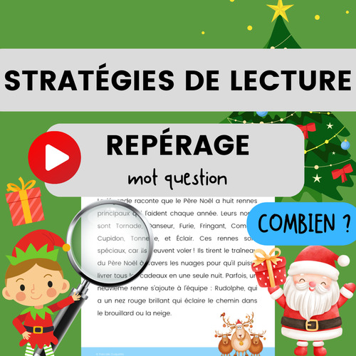 Stratégie de Lecture Repérage Mots Questions – Texte Noël Gratuit