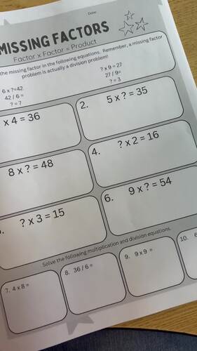 Multiplication & Division Unknowns | Missing Factors | Third grade ...