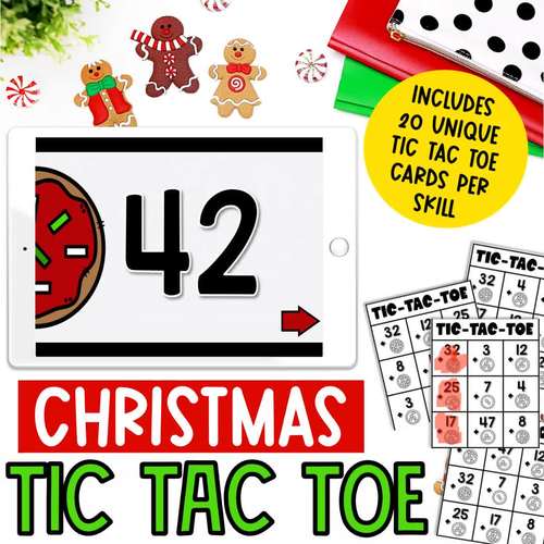 Kindergarten Christmas Tic Tac Toe Center by The Kinderhearted Classroom