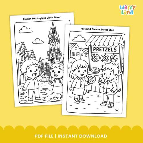 Germany Coloring Pages – Landmarks, Culture, and Kids Travel Scenes