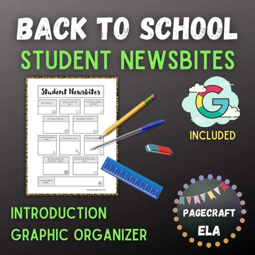 Back to School | Introduction Activity | Graphic Organizer | Editable