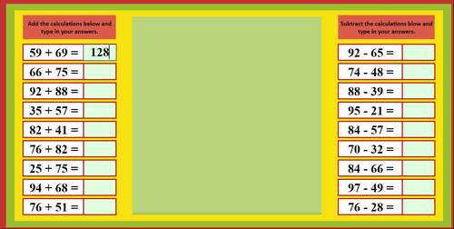 Pizza Gnomes 2-digit Addition and Subtraction Pixel Art Mystery | TPT