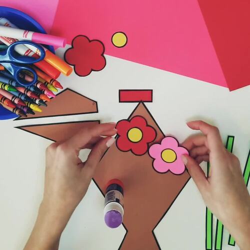 Valentines Day Flower Bouquet Kindergarten Writing Craft for Parents Gift