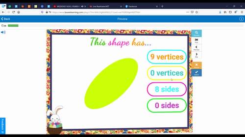 Easter Math 2D Shapes Attributes Boom Cards Digital Math Games 1st Grade