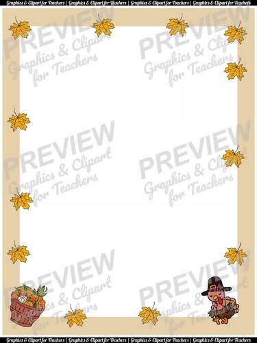 Thanksgiving Borders Page Frames for Worksheets Activities Bulletin ...