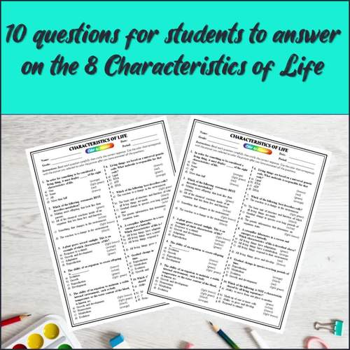 Characteristics of Life Christmas Color by Number | Christmas Science ...