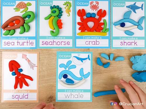 Ocean Animals Playdough Mats: Sea Word Tracing & Fine Motor Printable ...