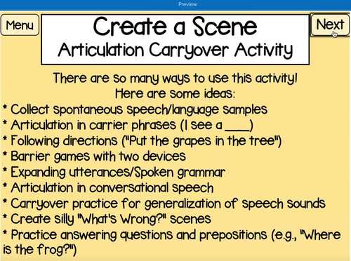 Create your own Articulation Picture Scenes Speech Therapy Boom Cards ...