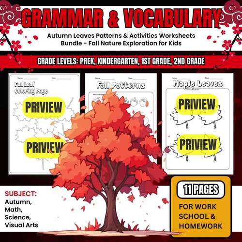 Autumn Leaves Patterns & Activities Worksheets - Fall Nature ...