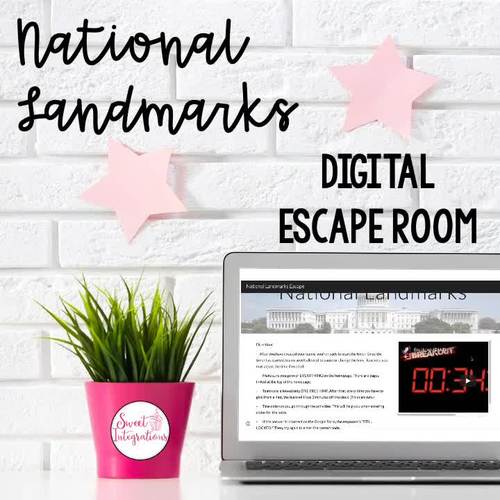 U.S. National Landmarks - Digital Escape Room Social Studies Activities