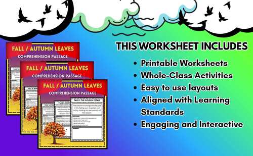 Fall Reading Comprehension Pack | 20 Autumn Orchid Passages + Answer ...