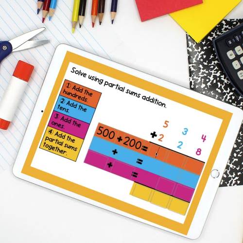 Partial Sums Addition Boom Cards | 3 Digit Plus 3 Digit by Learning ...