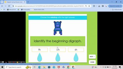 50% off for 48 Hours Digraphs Spring Showers No-Prep Digital Game by Niecey