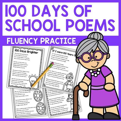 100th Day of School Poems | 100 Days Reading Fluency Activities ELA Centers