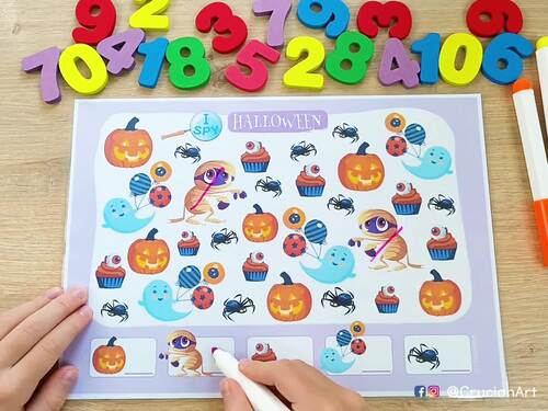 Halloween I Spy Worksheets : Search, Count and Write Numbers 1-10 ...