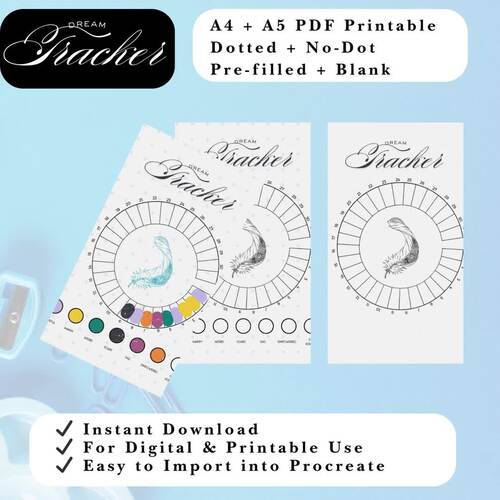 Dream Tracker — Printable & Digital Planner Set (A4, A5) | PDF + PNG Files