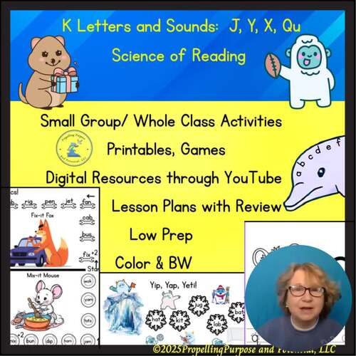 K Letters and Sounds J, Y, X, Qu Science of Reading | TPT