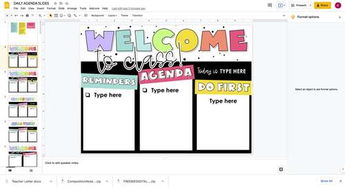Daily Agenda Google Slides | Editable by Kimberly Thornhill | TPT