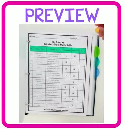 Fall Semester Half Year Algebra 1 Guided Notes Bundle Practice Worksheets