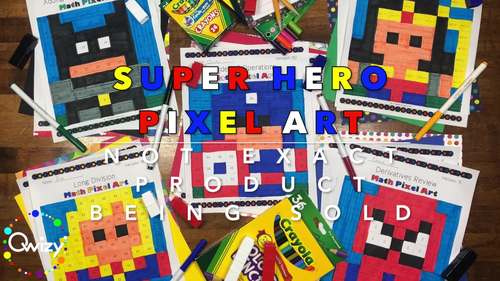 Super Hero: Algebra Complex Numbers Pixel Art Mystery Pictures by Qwizy