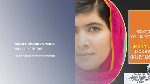 MALALA YOUSAFZAI'S "TWO SPEECHES" [BUNDLE] by The Angry Teacher Store